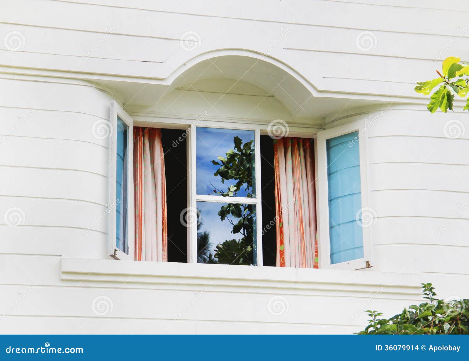 Window in a White Wooden Country House Stock Photo - Image of france ...