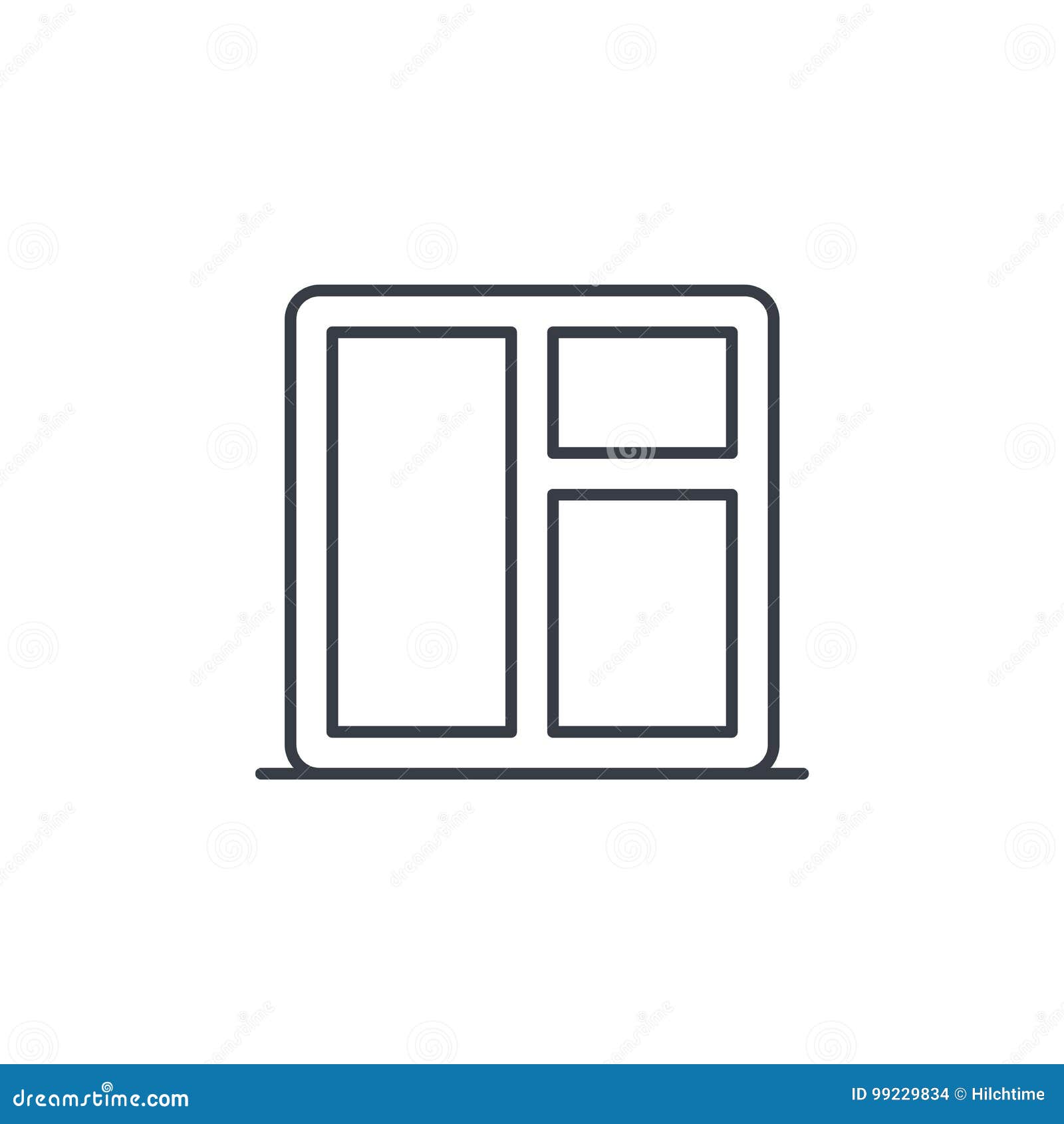 Window Whith Sill Isometric Icon. 3d Line Art Technical Drawing ...