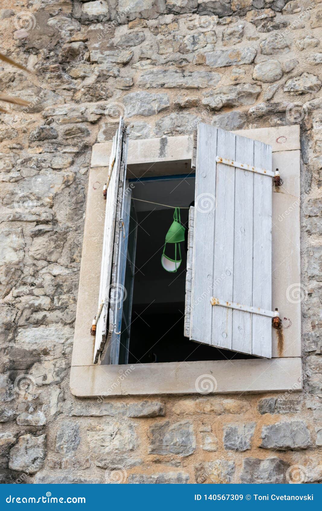Old Wall with Window in White Frame Stock Image - Image of classical ...