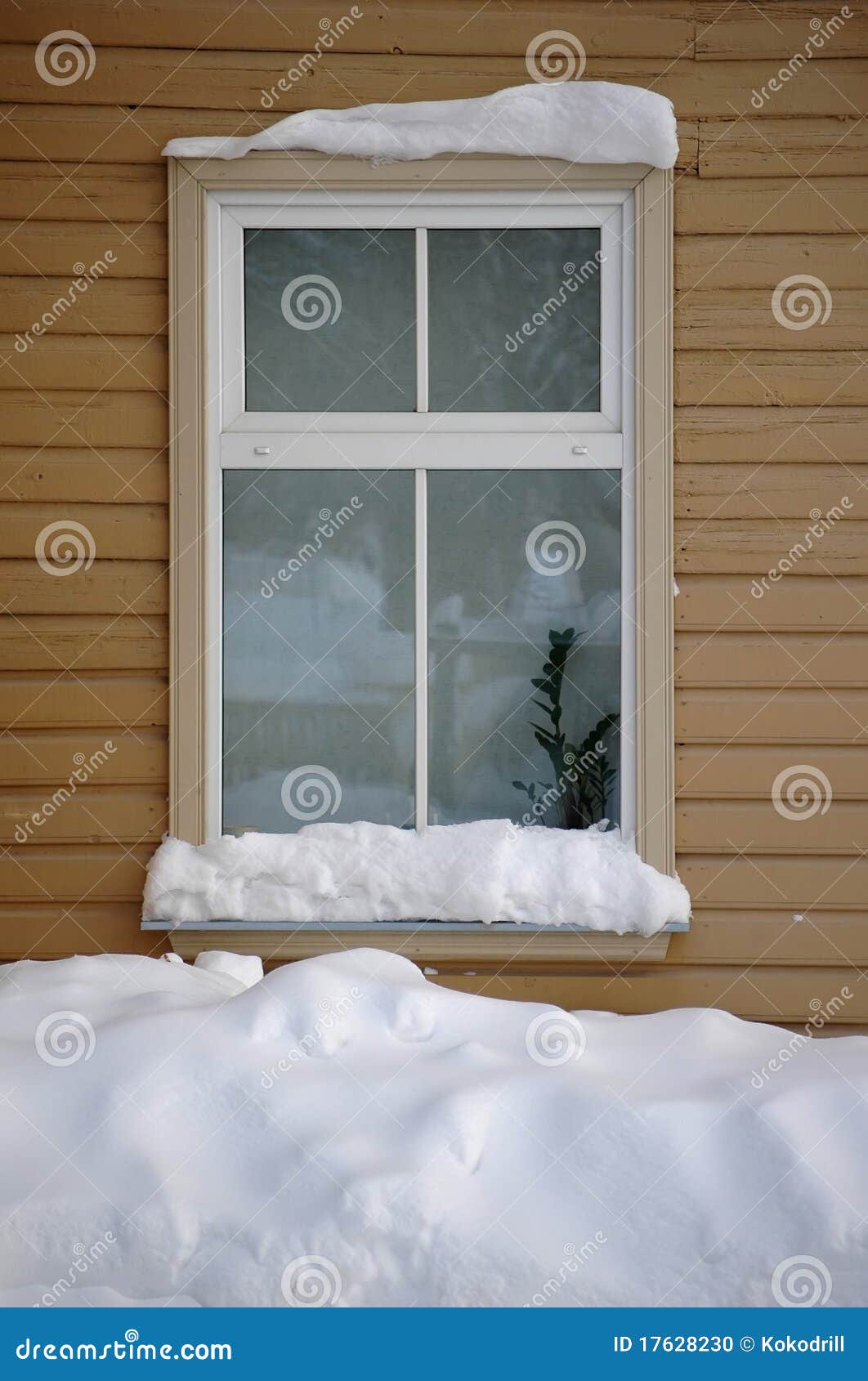 Window at winter stock photo. Image of wooden, seasonal - 17628230