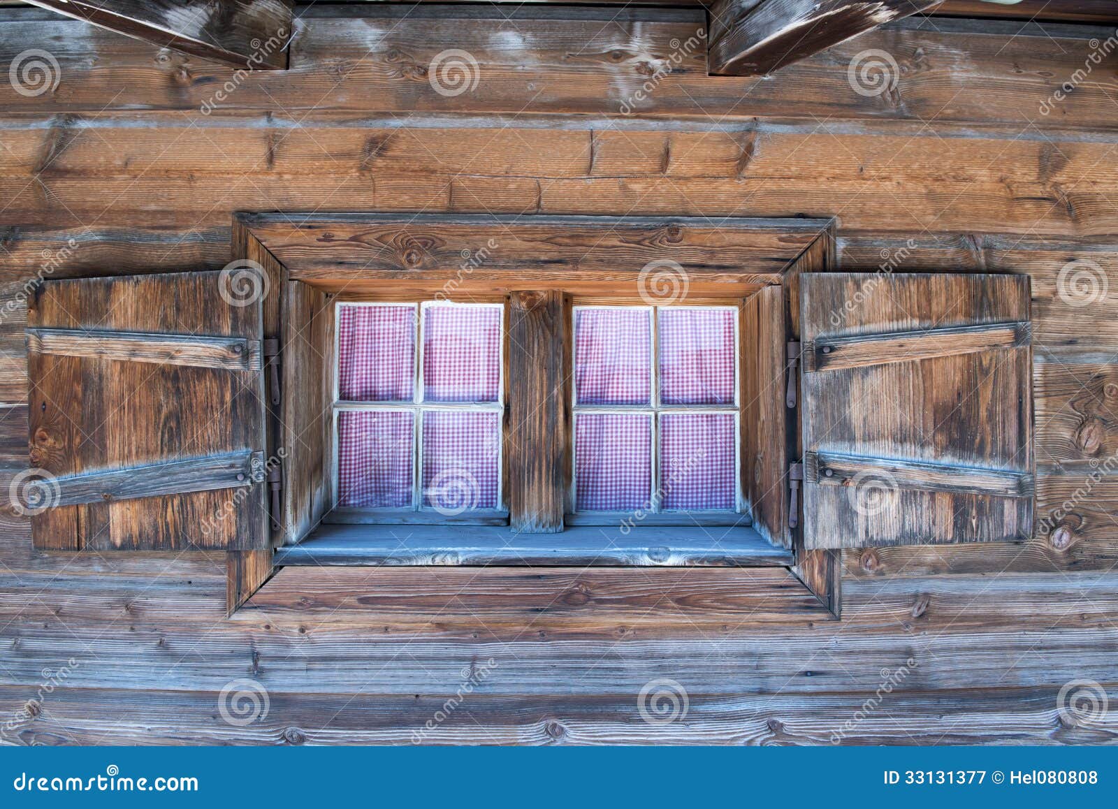 Window of a Wodden Hut in Austria Stock Image - Image of cosily, cosy ...
