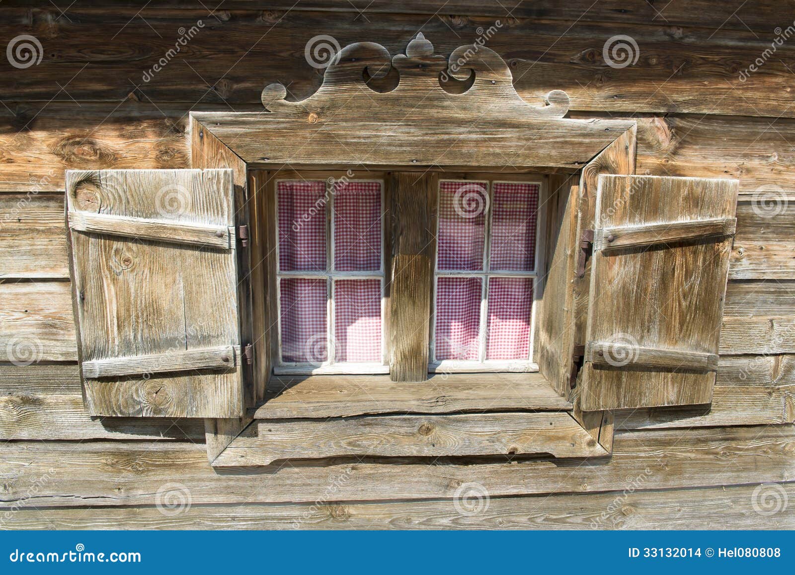 Window of a Wodden Hut in Austria Stock Photo - Image of tlich, cosy ...