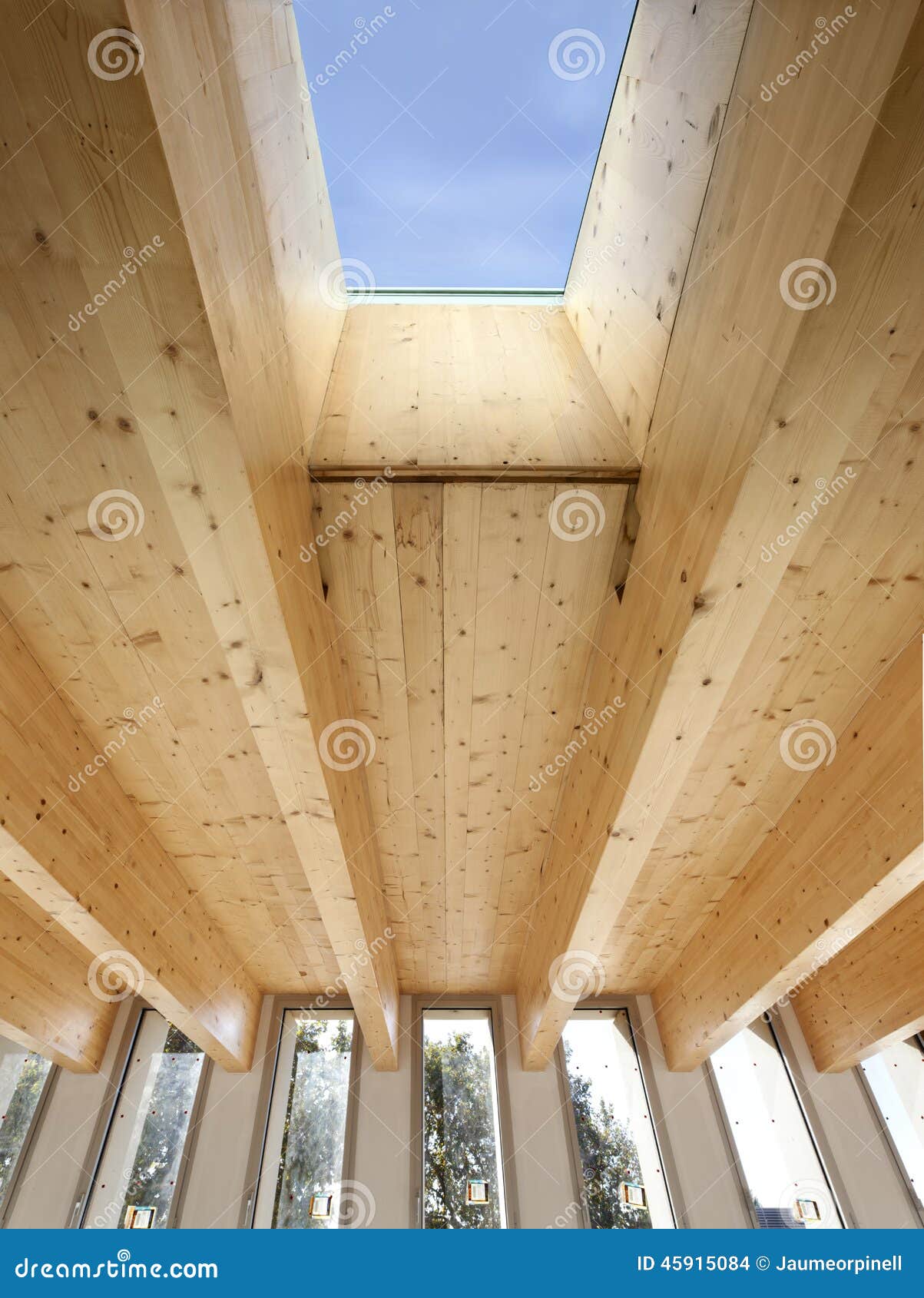 Window, wooden beams stock photo. Image of house, indoor - 45915084