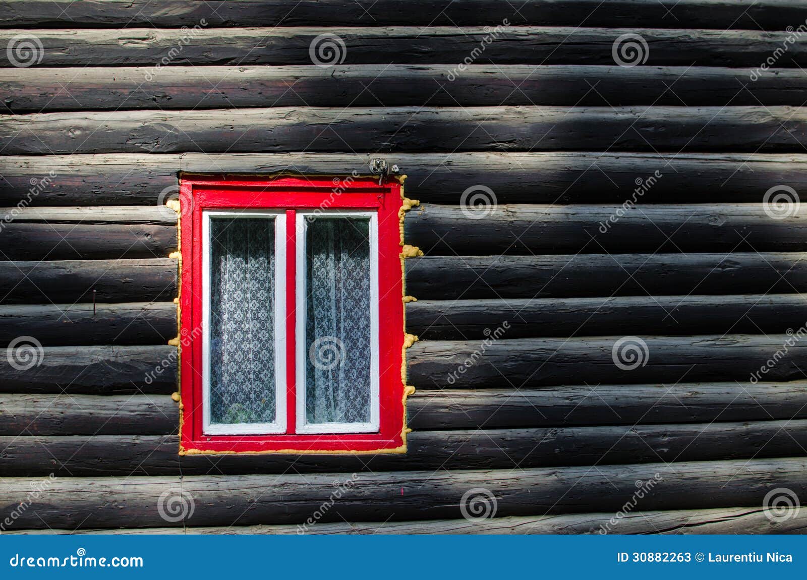 Window of a wooden cottage stock image. Image of window - 30882263