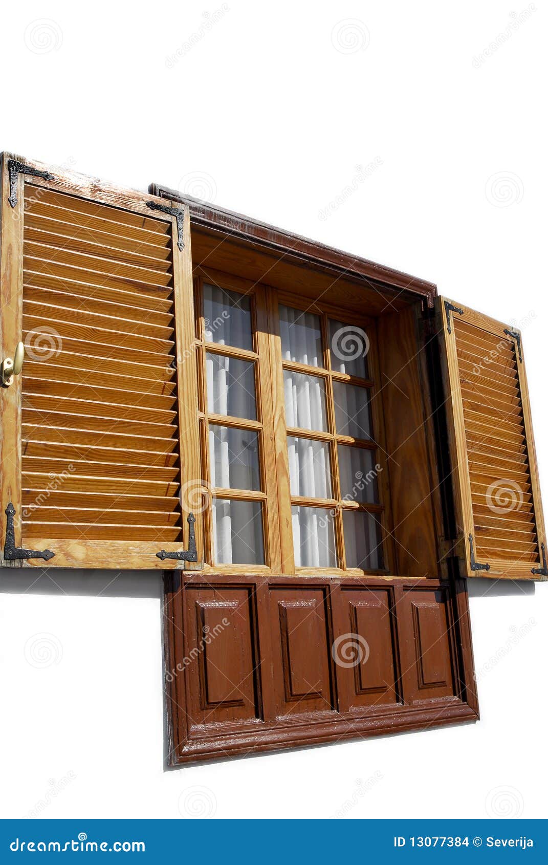 Window with wooden shutter stock photo. Image of countryside - 13077384
