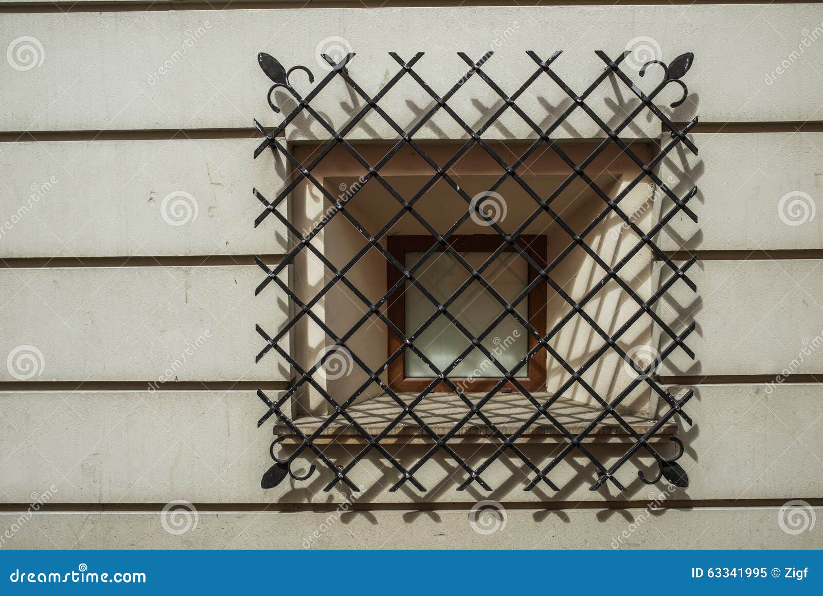 Window with Wrought Iron Bars Stock Image - Image of europe, background ...
