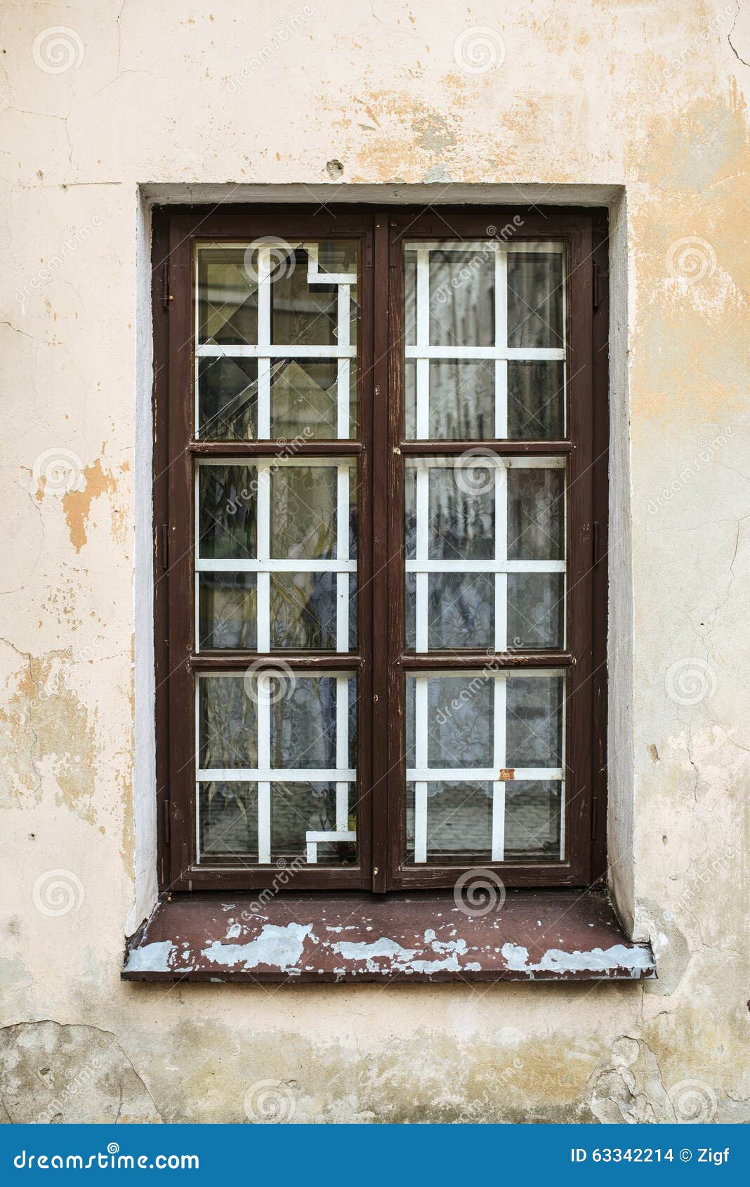 Window with Wrought Iron Bars Stock Photo - Image of grille, iron: 63342214