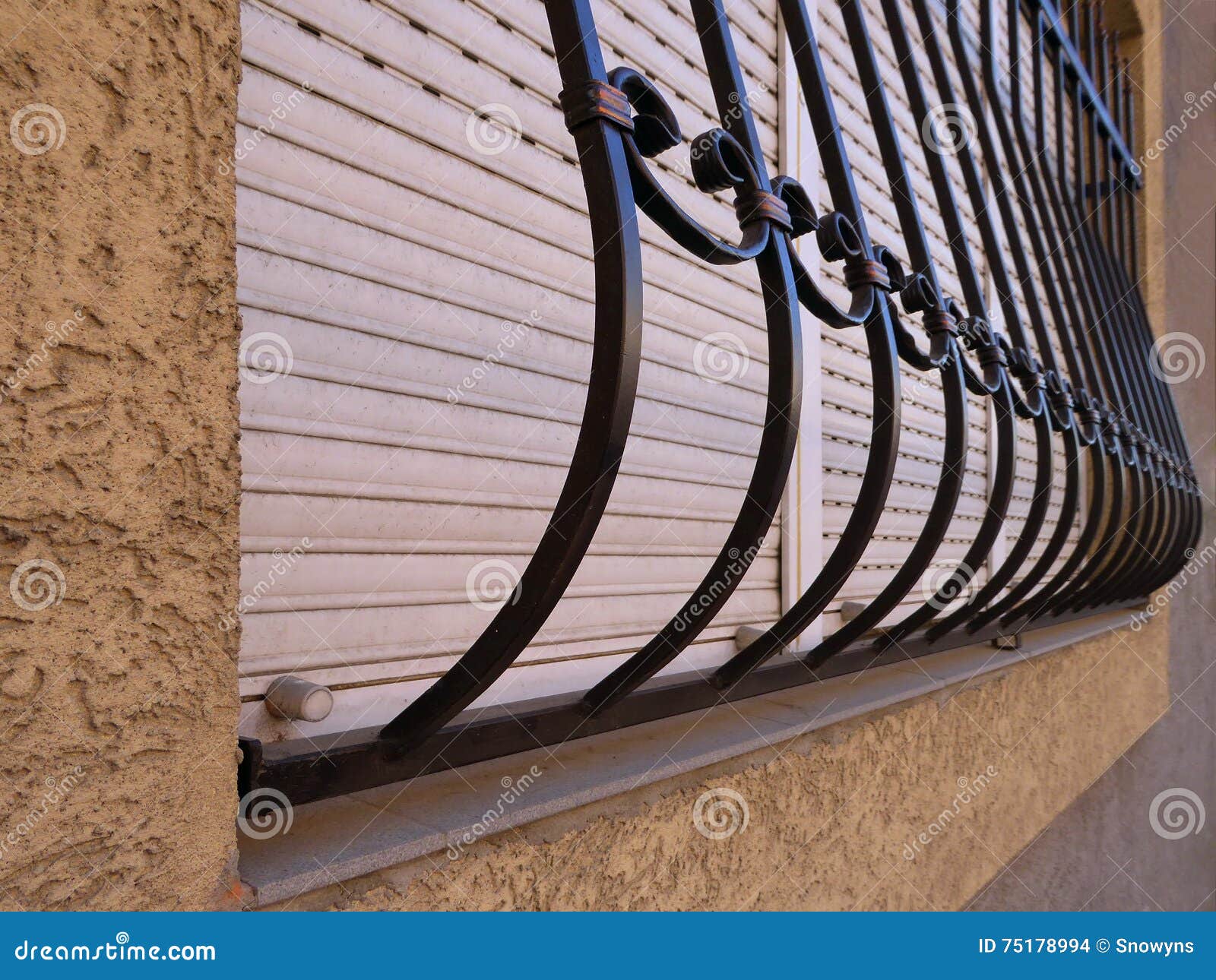 Window With Wrought Iron Shutters Stock Photography | CartoonDealer.com ...