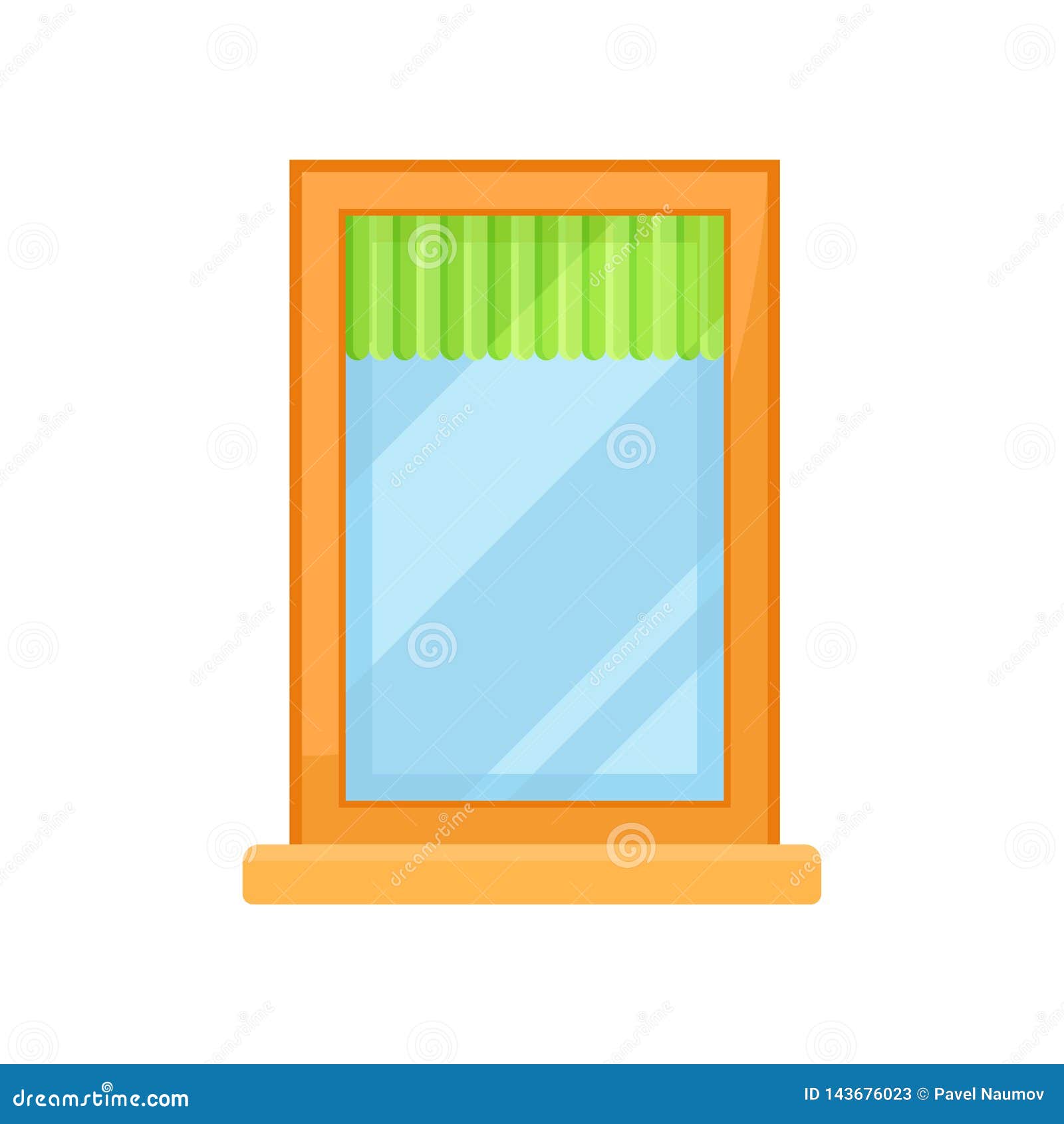 Window with Yellow Plastic Frame on White Background. Stock Vector ...