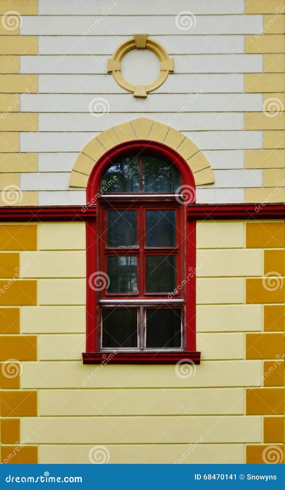 Window on the yellow wall stock image. Image of nature - 68470141