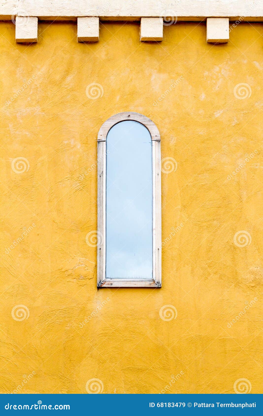 Window on yellow wall stock image. Image of empty, shade - 68183479