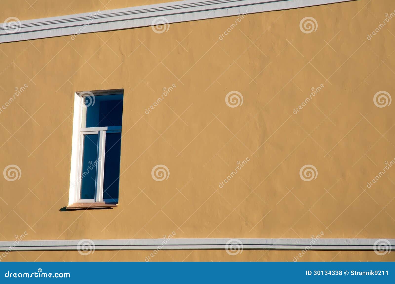 The Window on the Yellow Wall. Stock Photo - Image of wall ...
