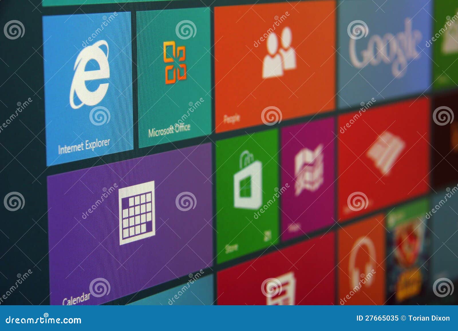 Windows 8 Start Screen Angled Editorial Image - Image of windows ...