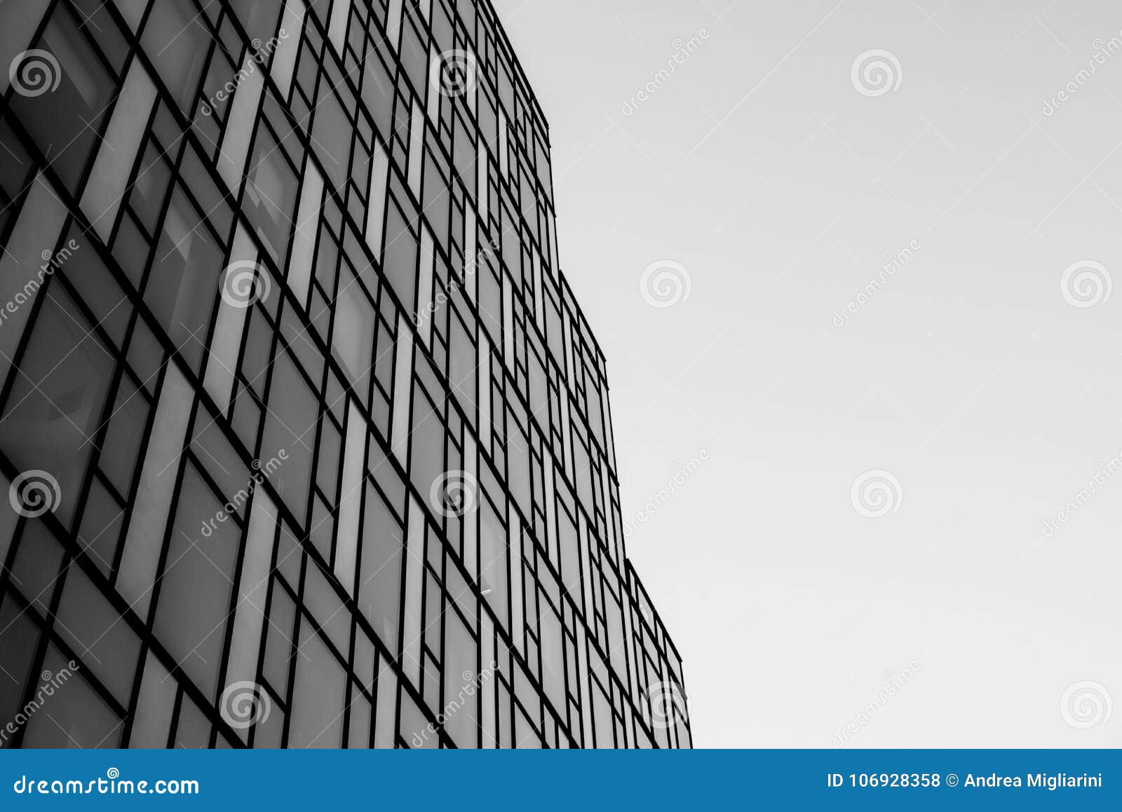 Windows Abstract Pattern of a Futuristic Skyscraper, Black and W Stock ...