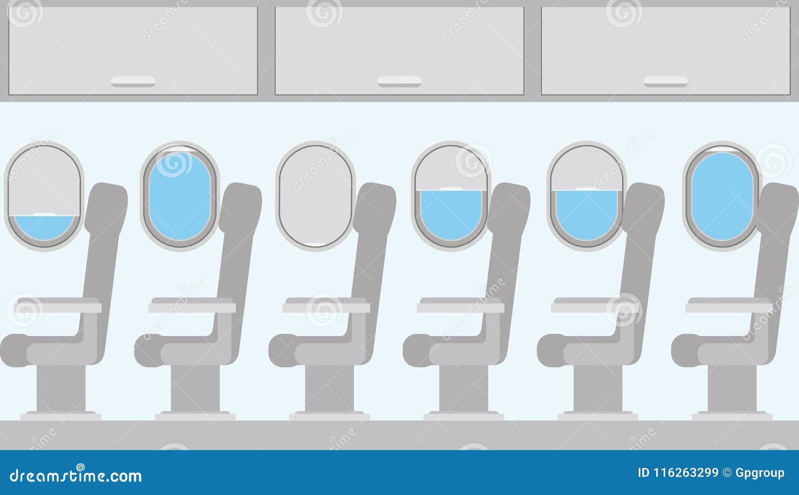 Windows Of Airplane Outside. Exterior Of Plane In Flight. View On ...
