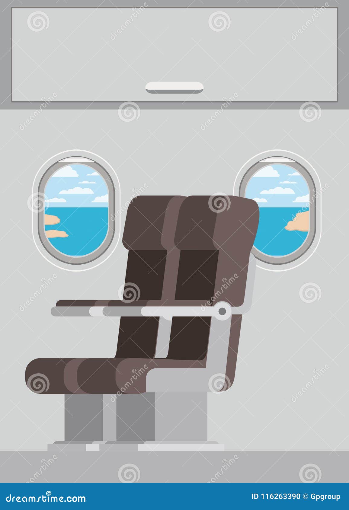 Windows Of Airplane Outside. Exterior Of Plane In Flight. View On ...