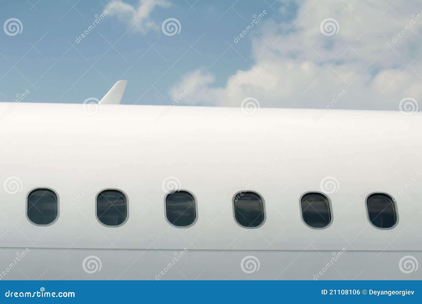 Windows of an Airplane Outside Stock Photo - Image of horizontal, color ...