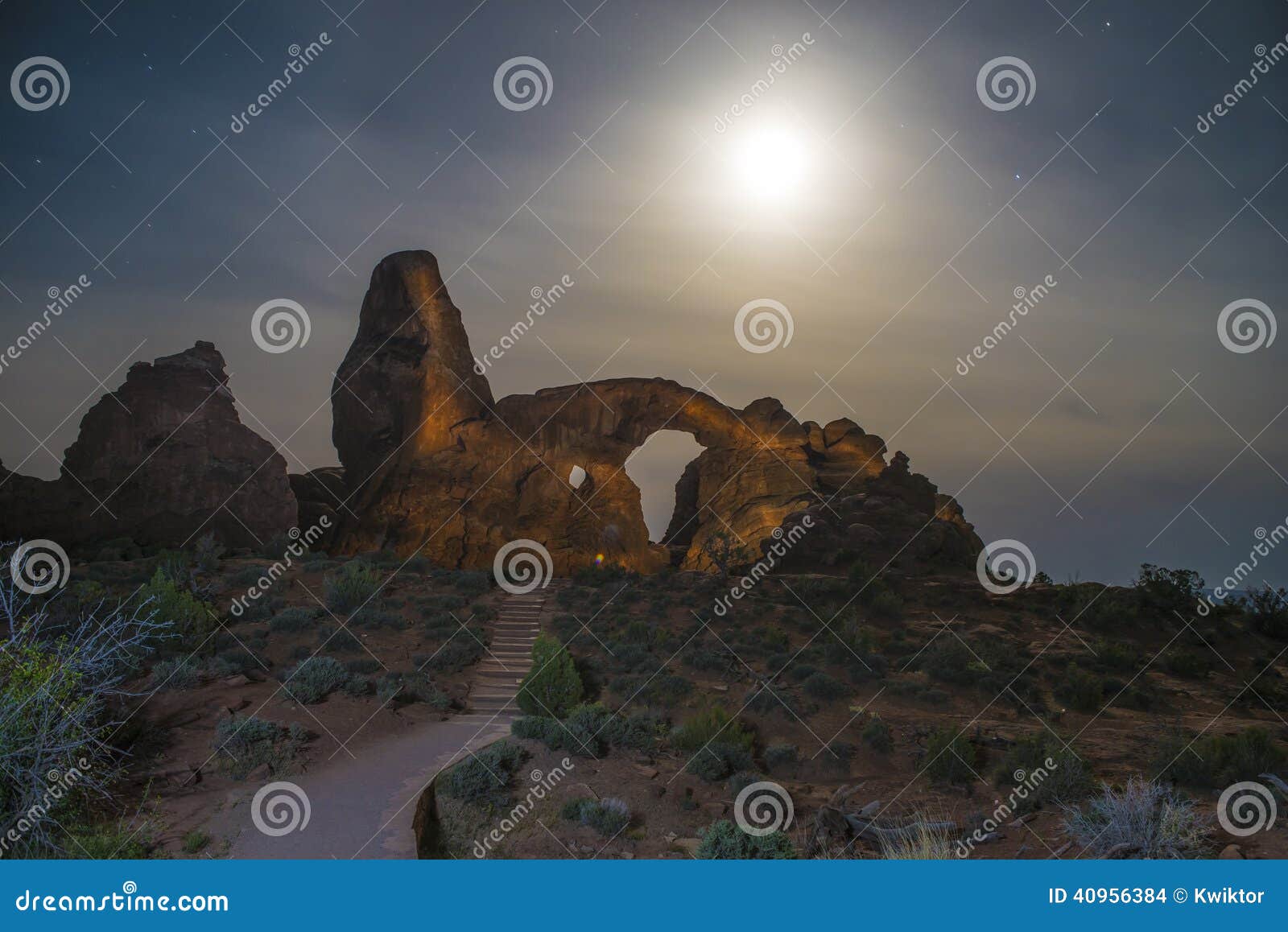 Windows Arches National Park at Night Stock Photo - Image of clear ...