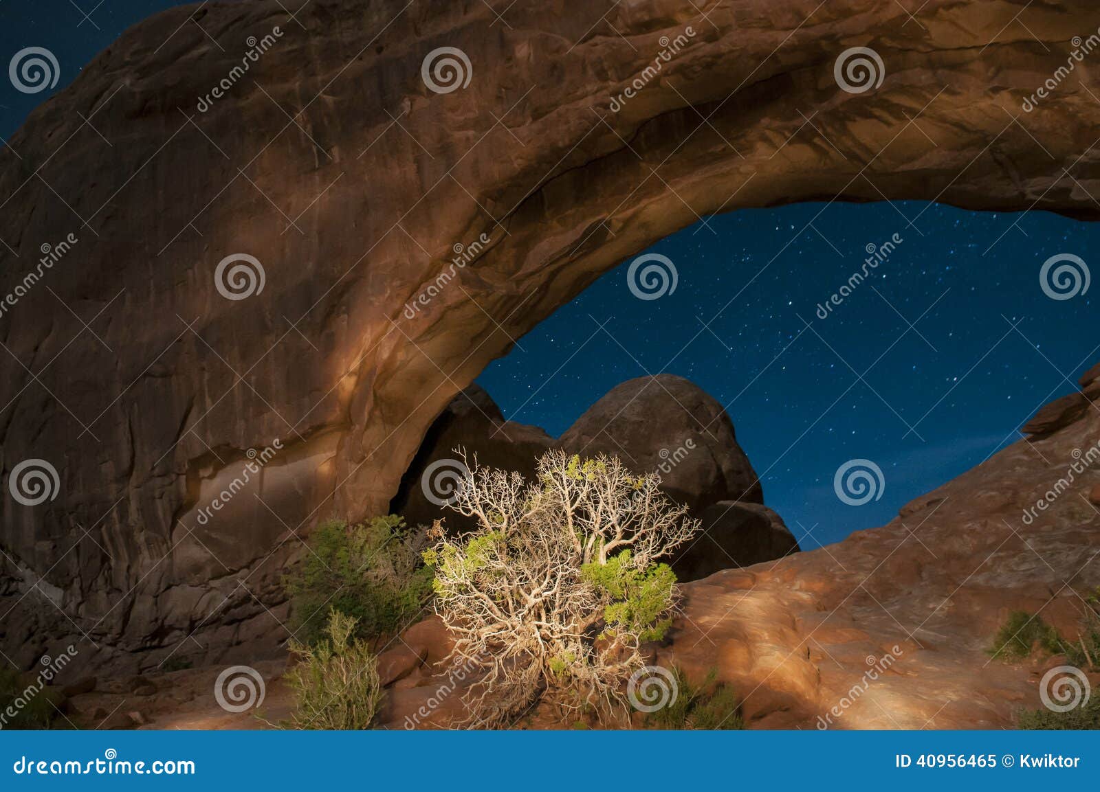 Windows Arches National Park at Night Stock Image - Image of beauty ...