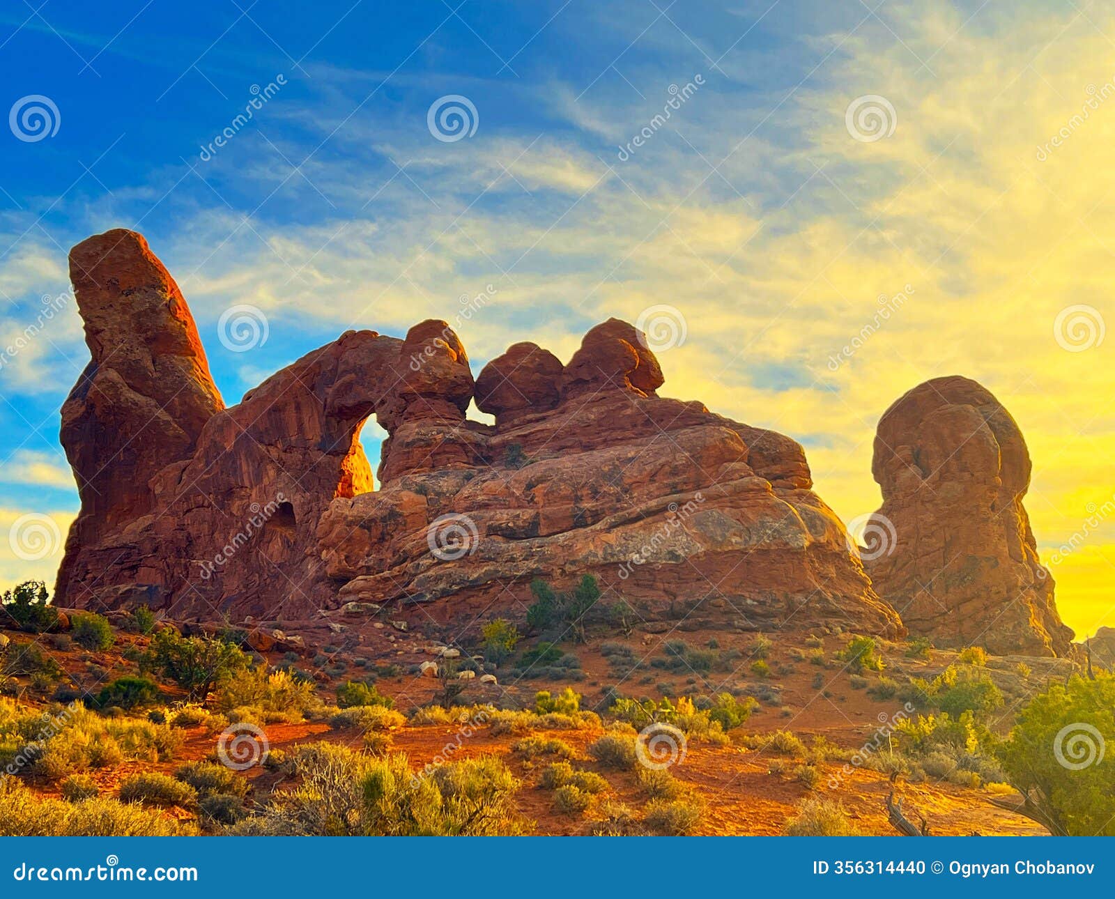 Windows Arches National Park Stock Photo - Image of utah, sandstone ...