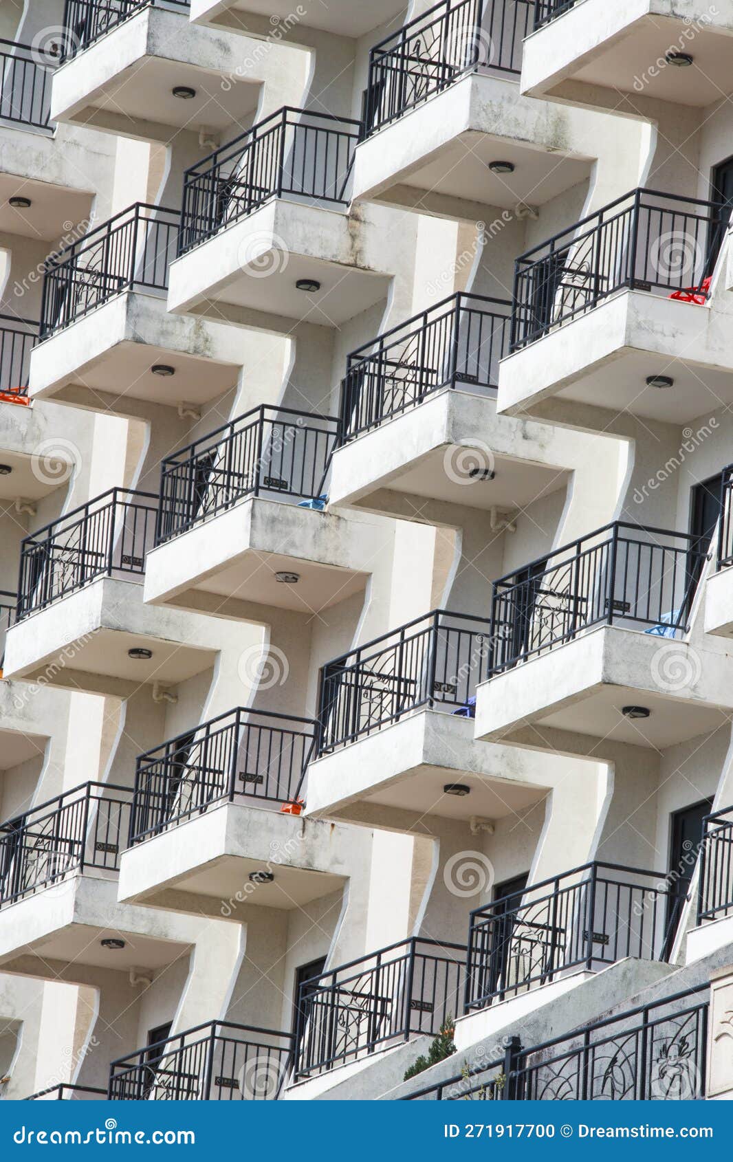 The Windows Array of a Hotel Stock Photo - Image of green, glass: 271917700
