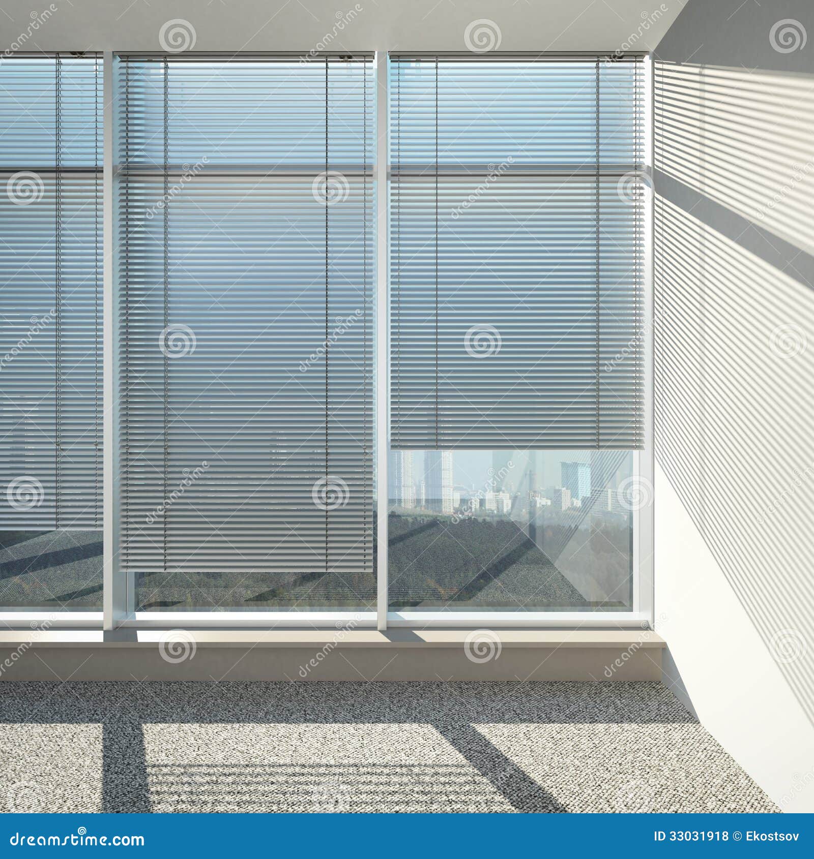 Windows avec des abat-jour illustration stock. Illustration du moderne ...