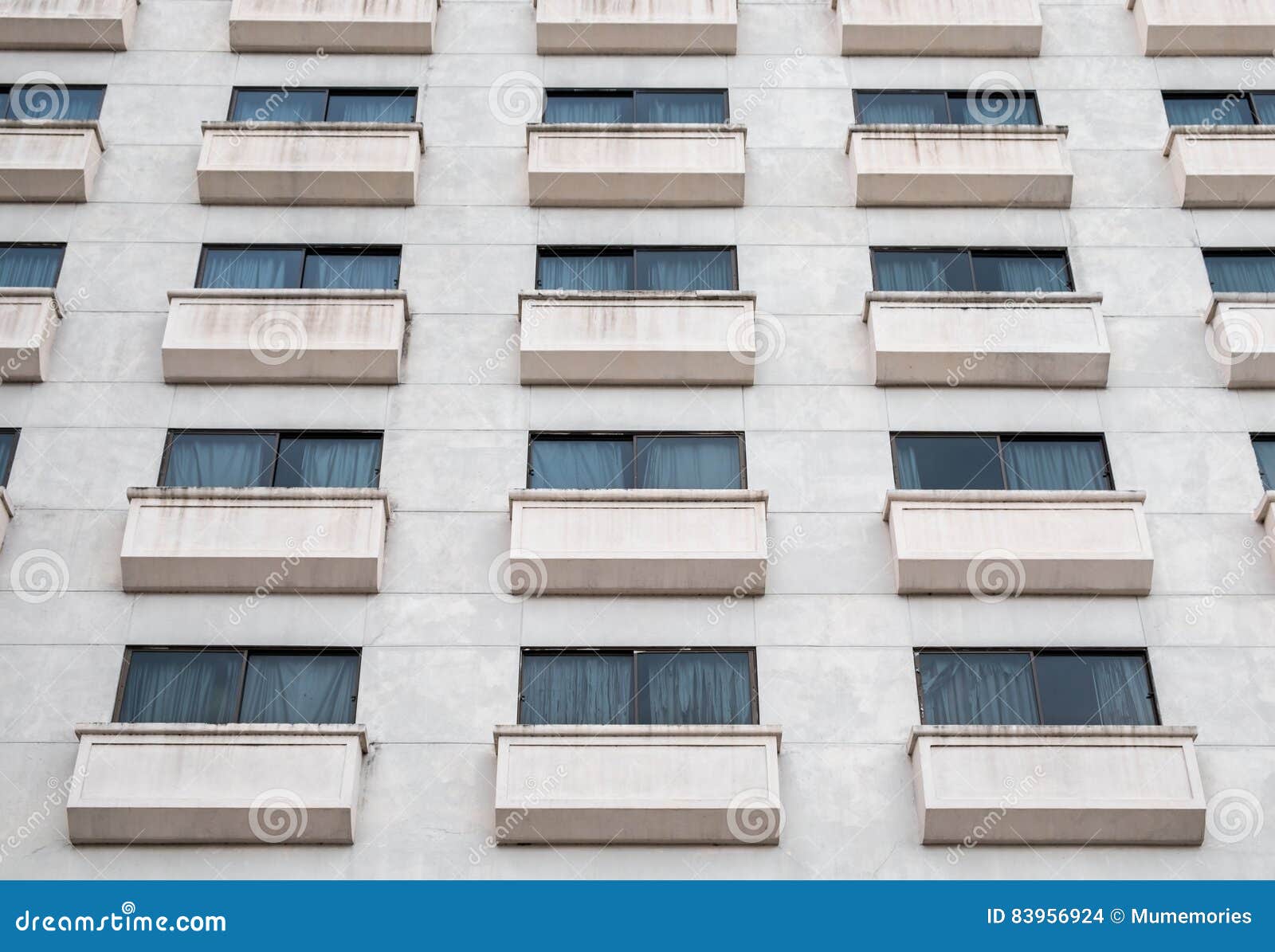 Windows Balcony with Curtain on Hotel Stock Photo - Image of blue ...