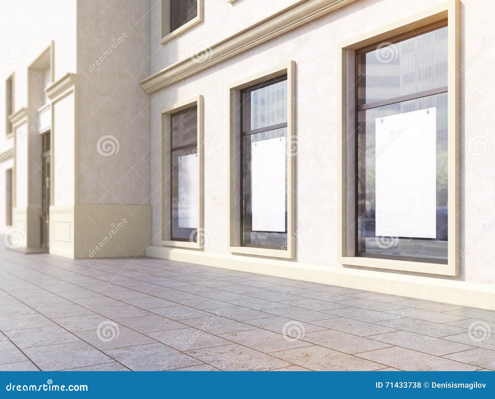 Windows with banners side stock illustration. Illustration of copy ...