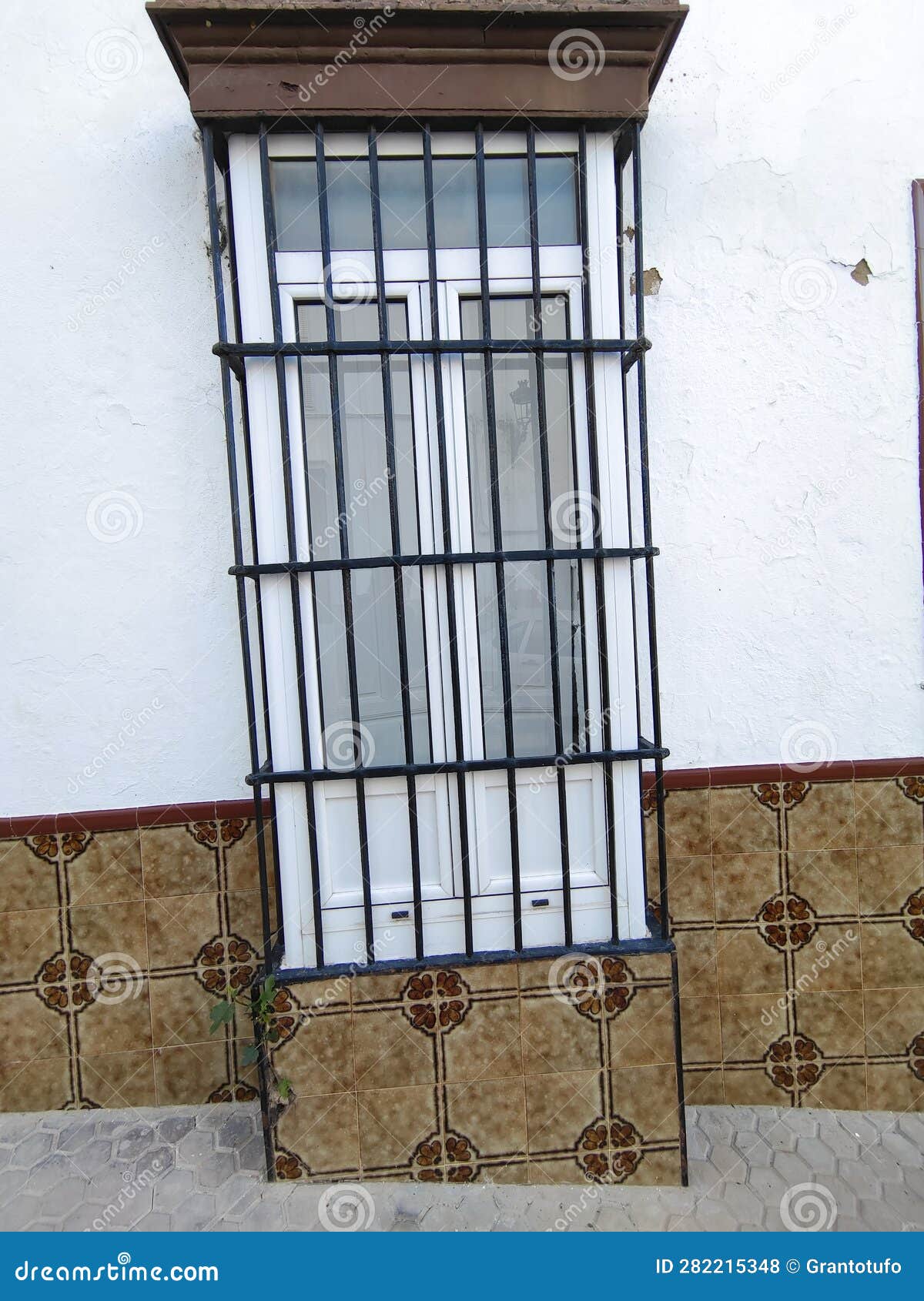 Windows with bars stock photo. Image of entrance, building - 282215348