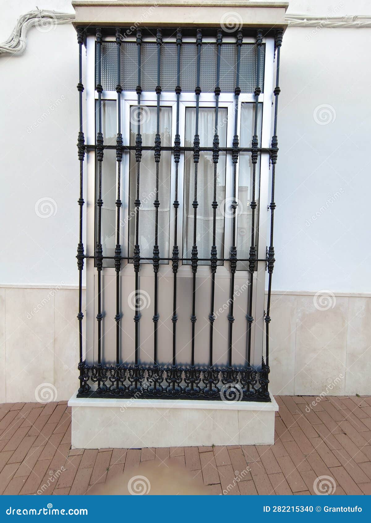Windows with bars stock photo. Image of frame, glass - 282215340