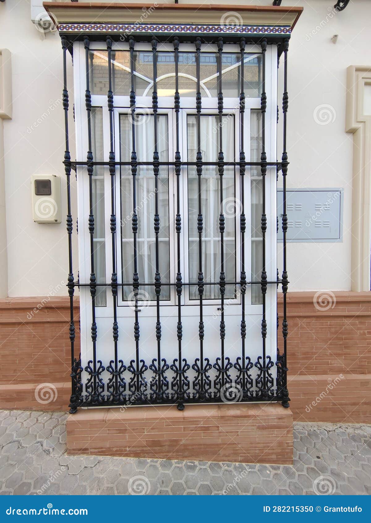 Windows with bars stock photo. Image of building, ancient - 282215350