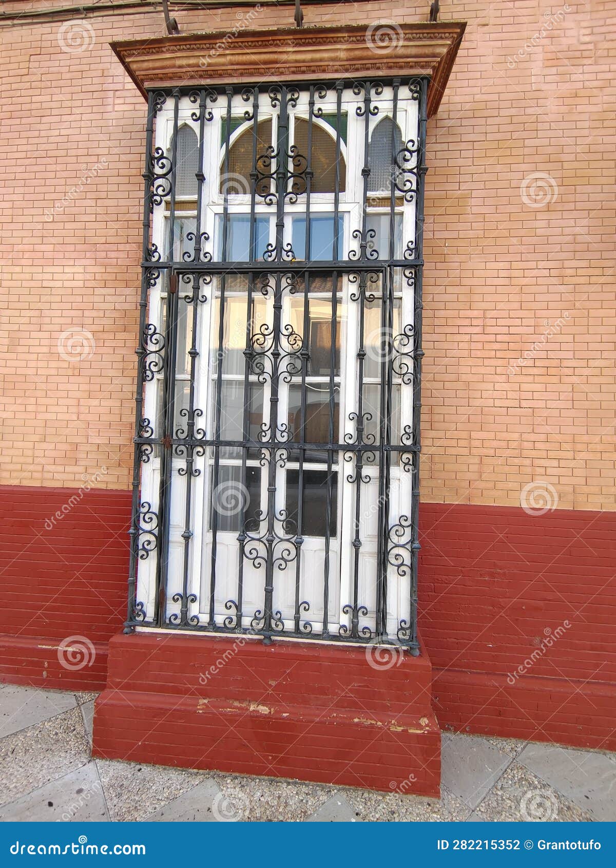 Windows with bars stock photo. Image of iron, wooden - 282215352