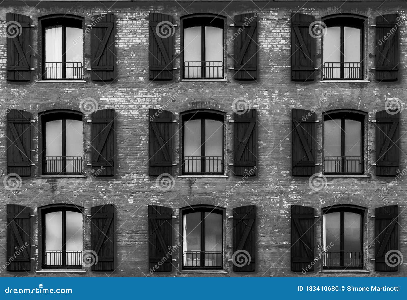 Windows Black and White All Open Stock Photo - Image of glass, life ...