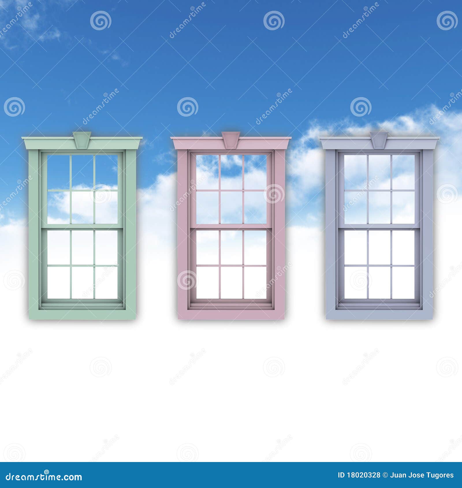 Windows in blue sky stock illustration. Illustration of blue - 18020328