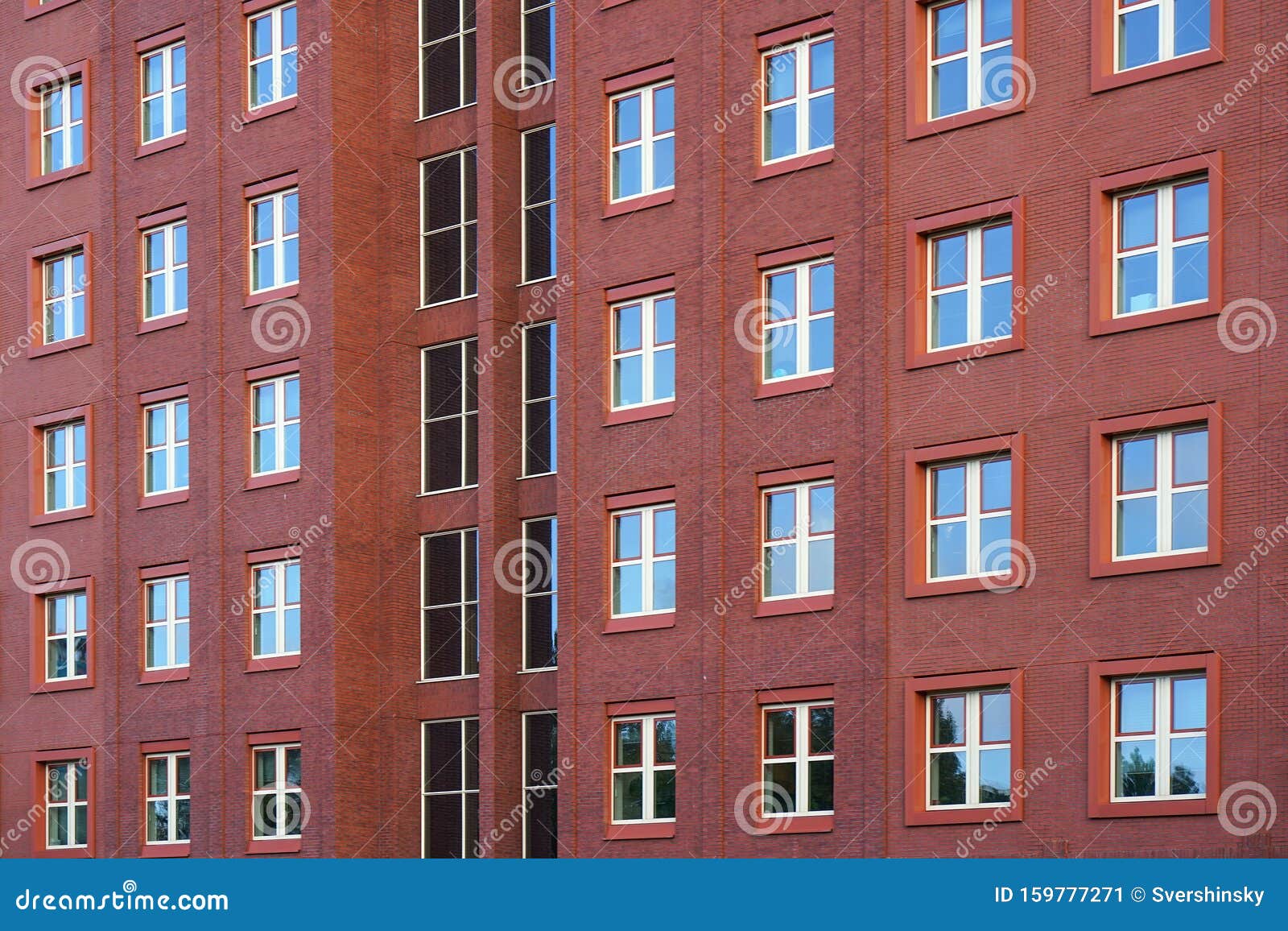 Windows of a Brick Building Texture. Abstraction Stock Image - Image of ...