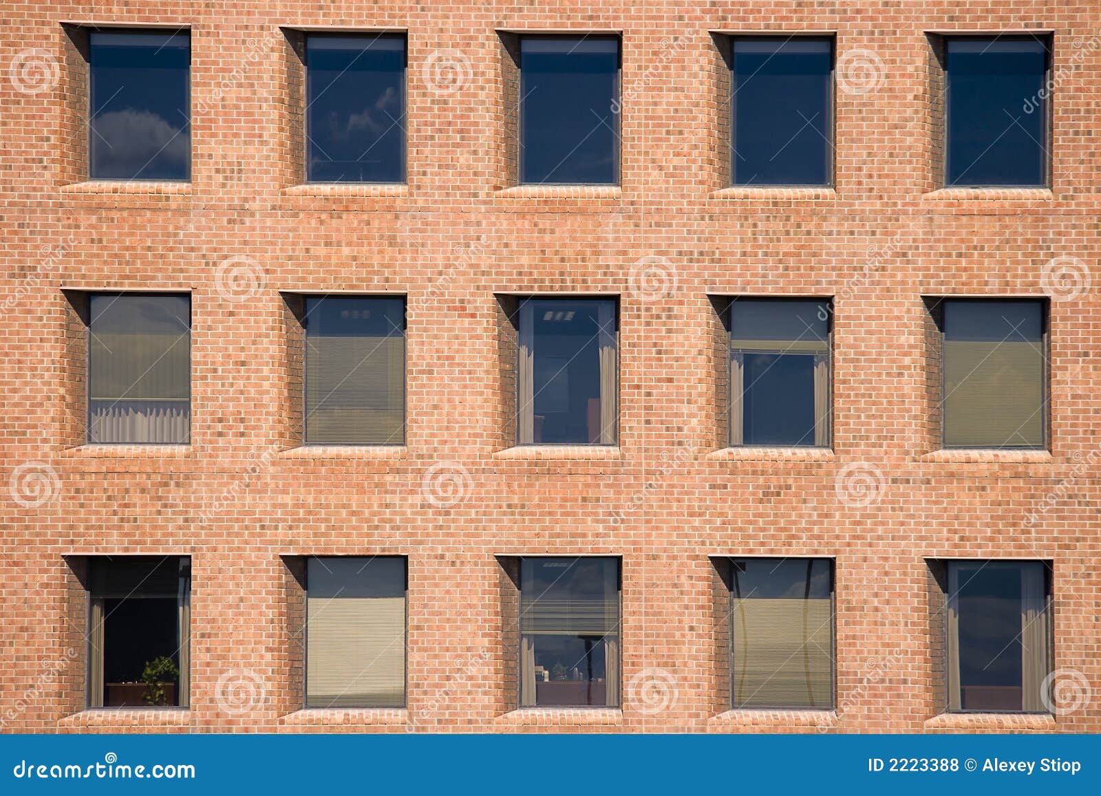 Windows in the brick wall stock photo. Image of office - 2223388