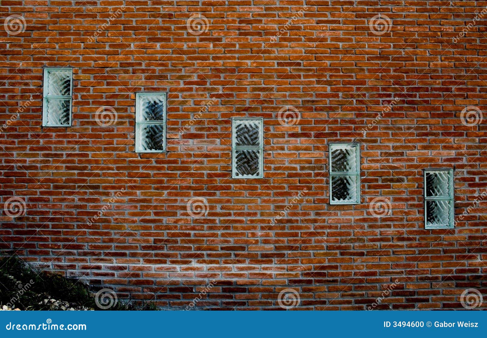Windows in a brick wall stock photo. Image of diagonal - 3494600