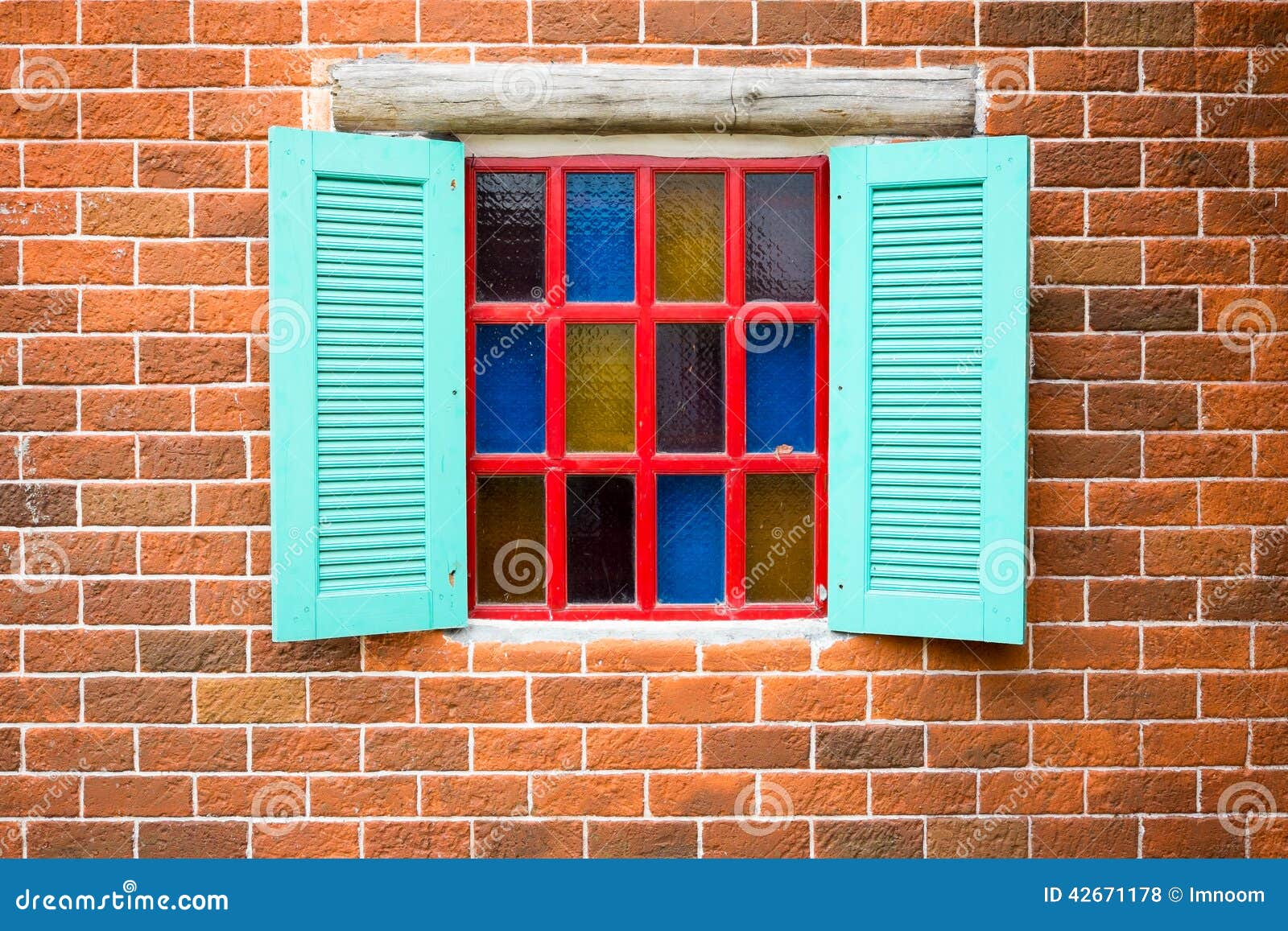 Windows on the Bricks Wall stock photo. Image of bricks - 42671178