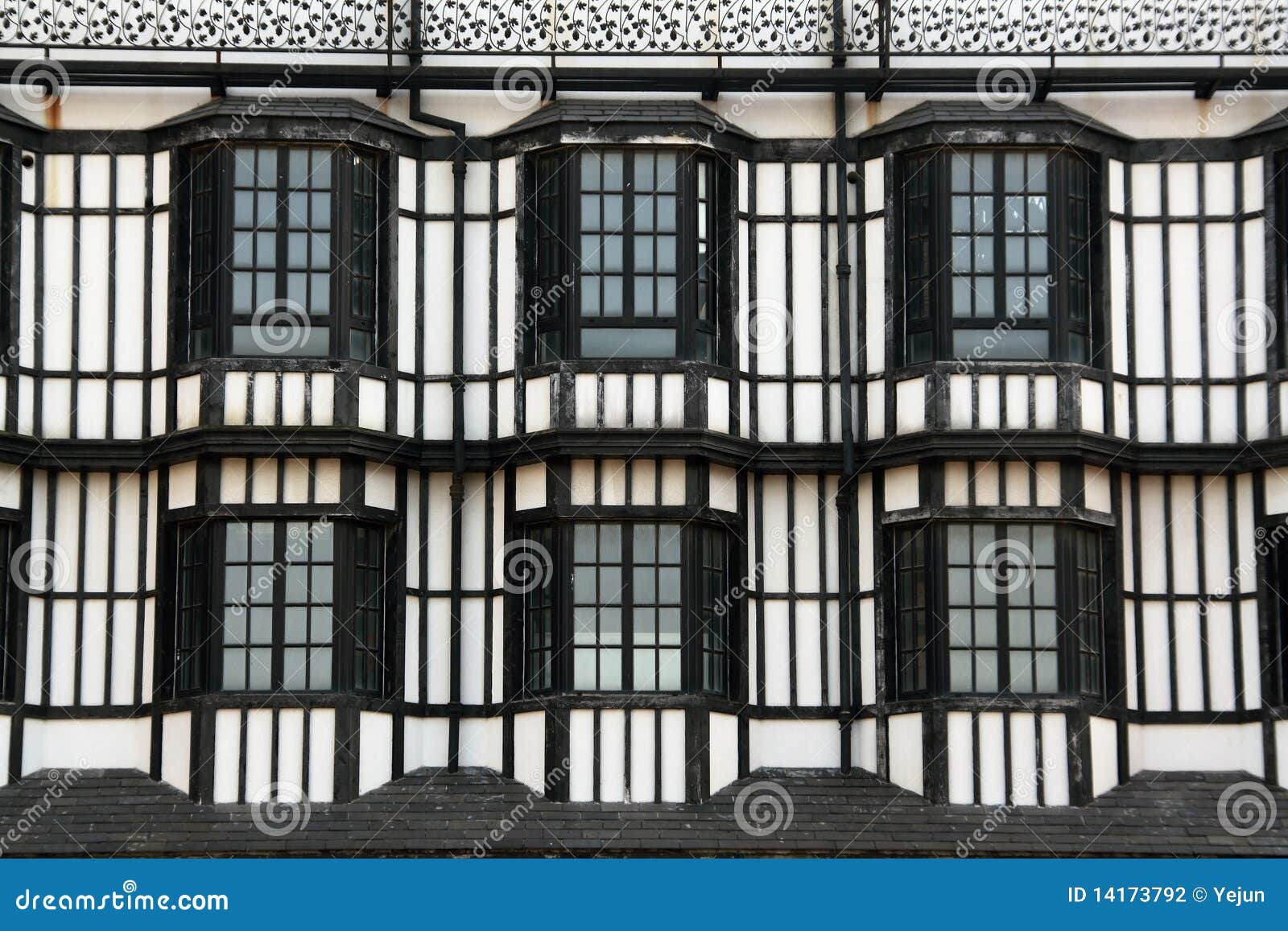 Windows of a British Style Building Stock Photo - Image of background ...