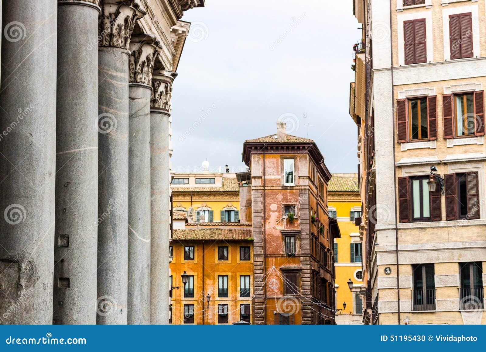 Windows of Building in the Center of Rome Stock Photo - Image of ...