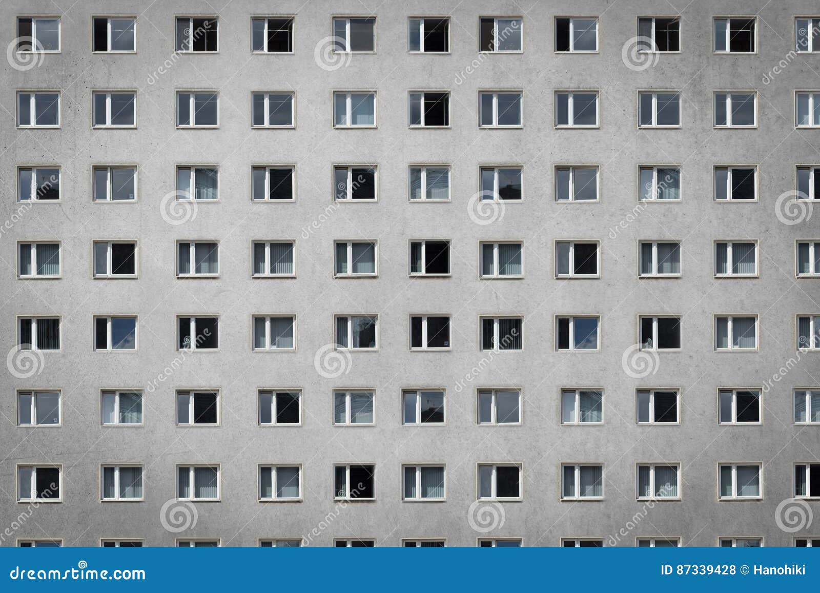 Windows on Building Facade - Apartment Block Stock Photo - Image of ...