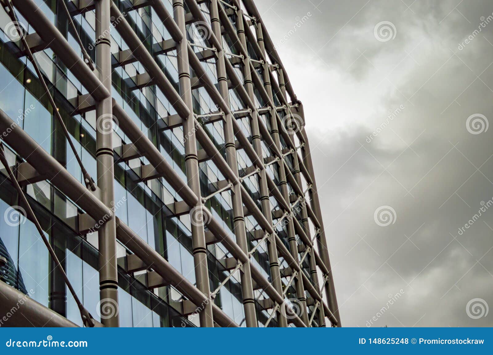 Windows of Building in London with Clouds Stock Photo - Image of ...
