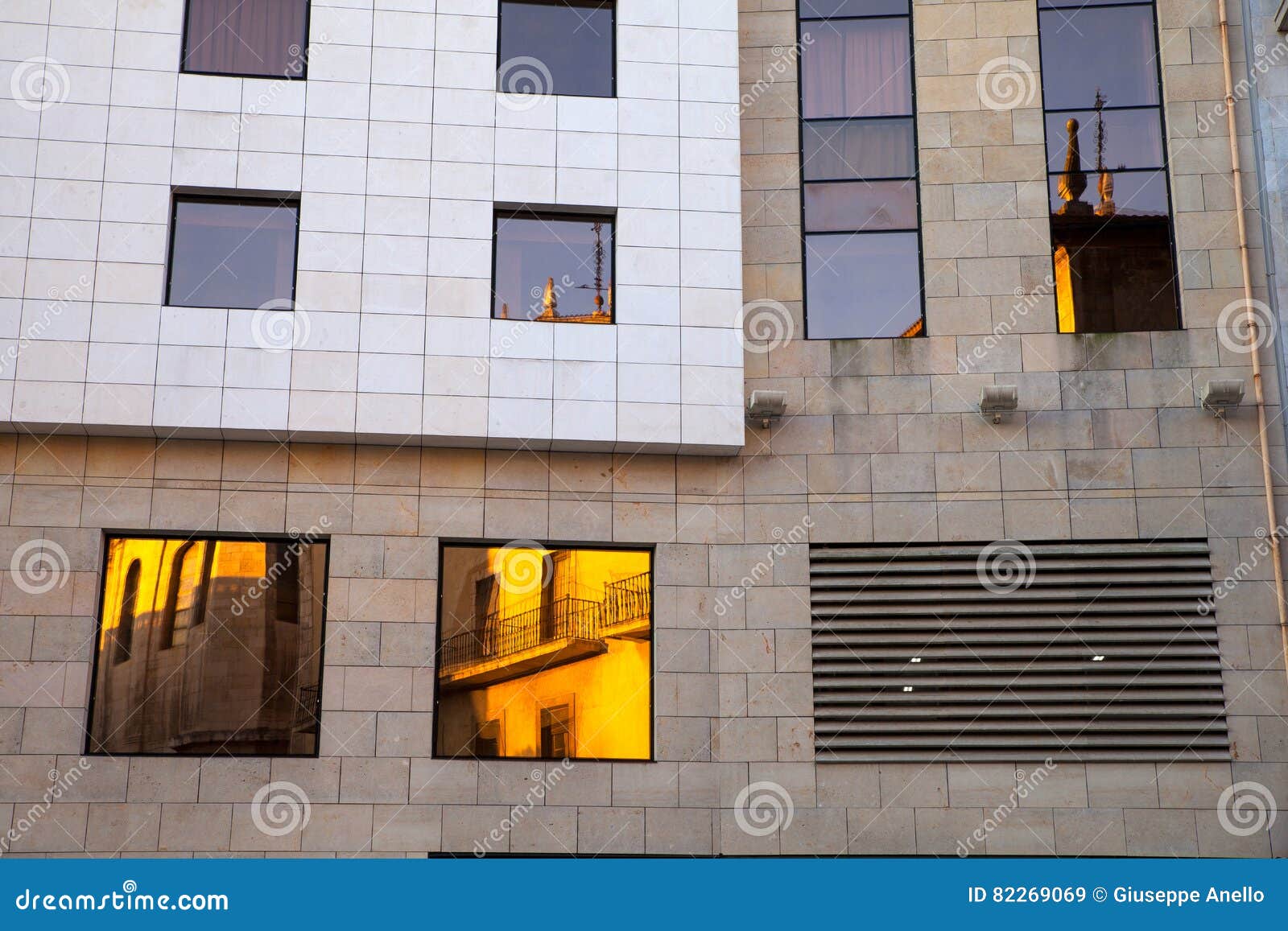 Windows of a Building, Santander Stock Image - Image of tent, board ...