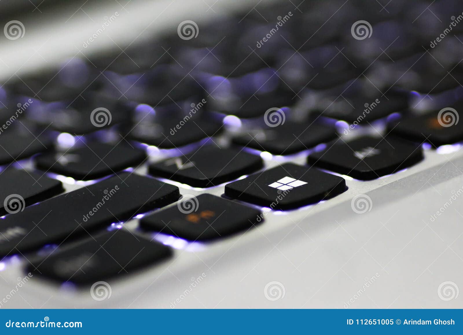 Windows Button Focussed in a Backlit Windows Keyboard Editorial Image ...
