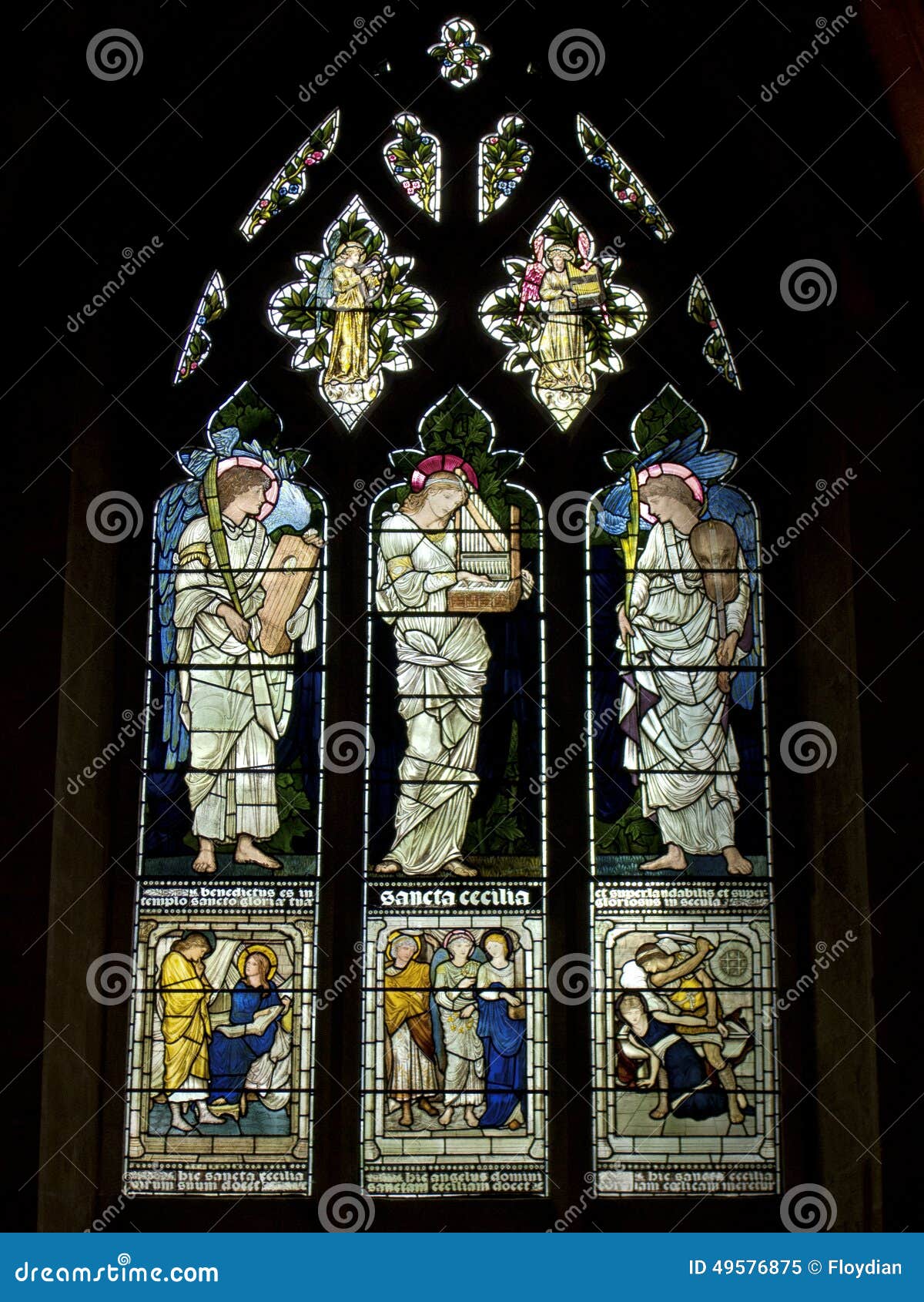 The Windows of the Catholic Church Stock Image - Image of angels ...