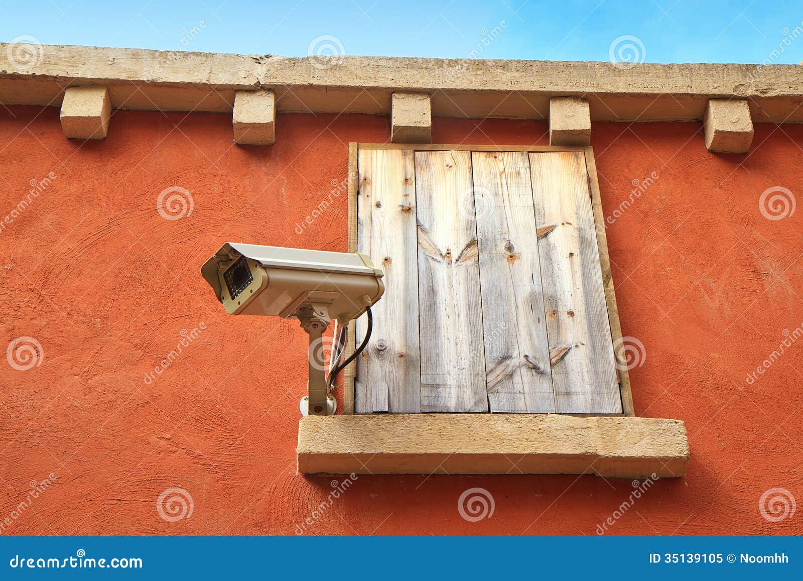 Windows with cctv stock image. Image of arch, door, blue - 35139105