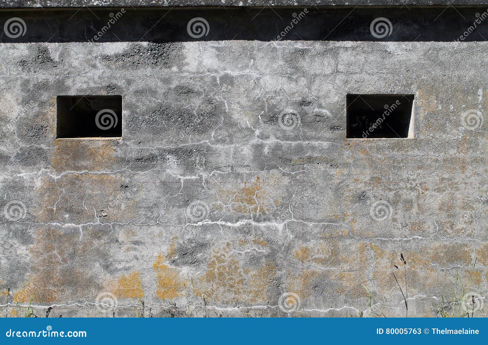 Windows in the Cement Wall of a Military Bunker Stock Image - Image of ...