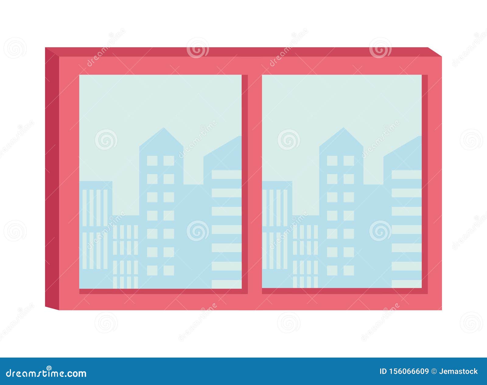 Windows with Cityscape View Cartoon Stock Vector - Illustration of ...