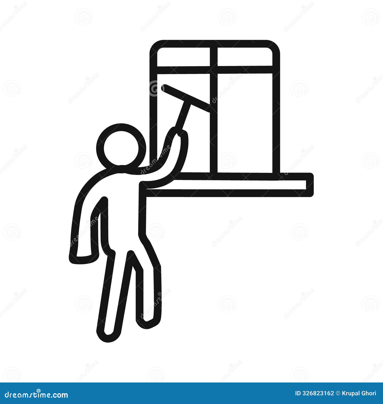 Windows Cleaning Icon Linear Vector Graphics Sign Stock Illustration ...