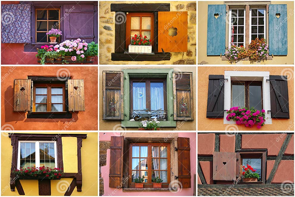 Windows collage stock image. Image of flower, view, front - 11119407